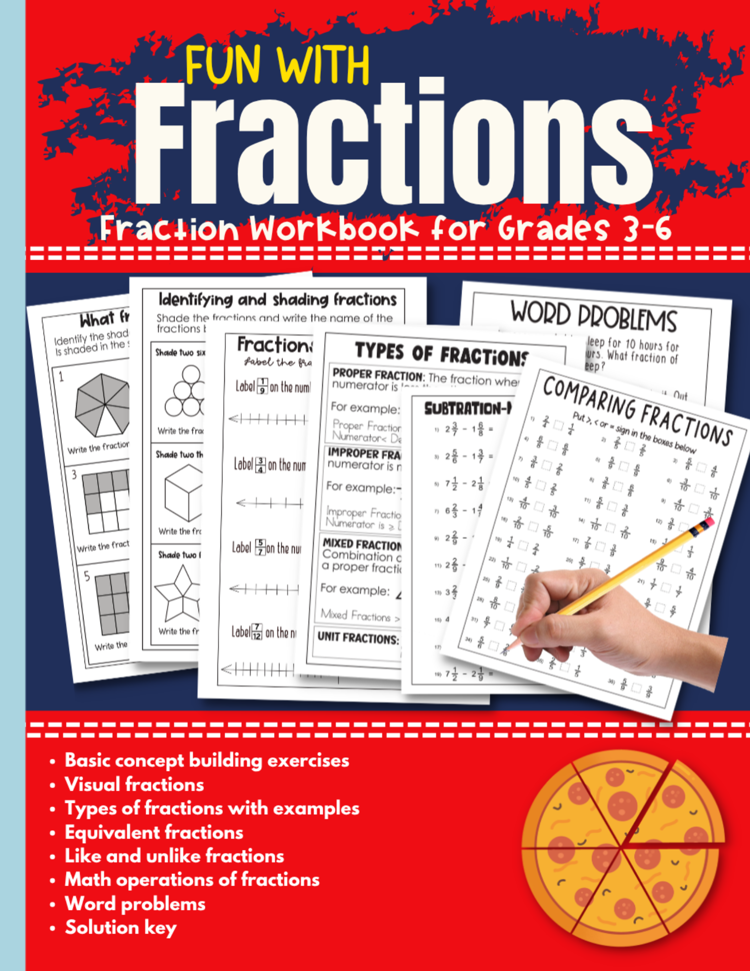 Fun With Fractions Workbook for Grades 3-6 - From Books To Bundles