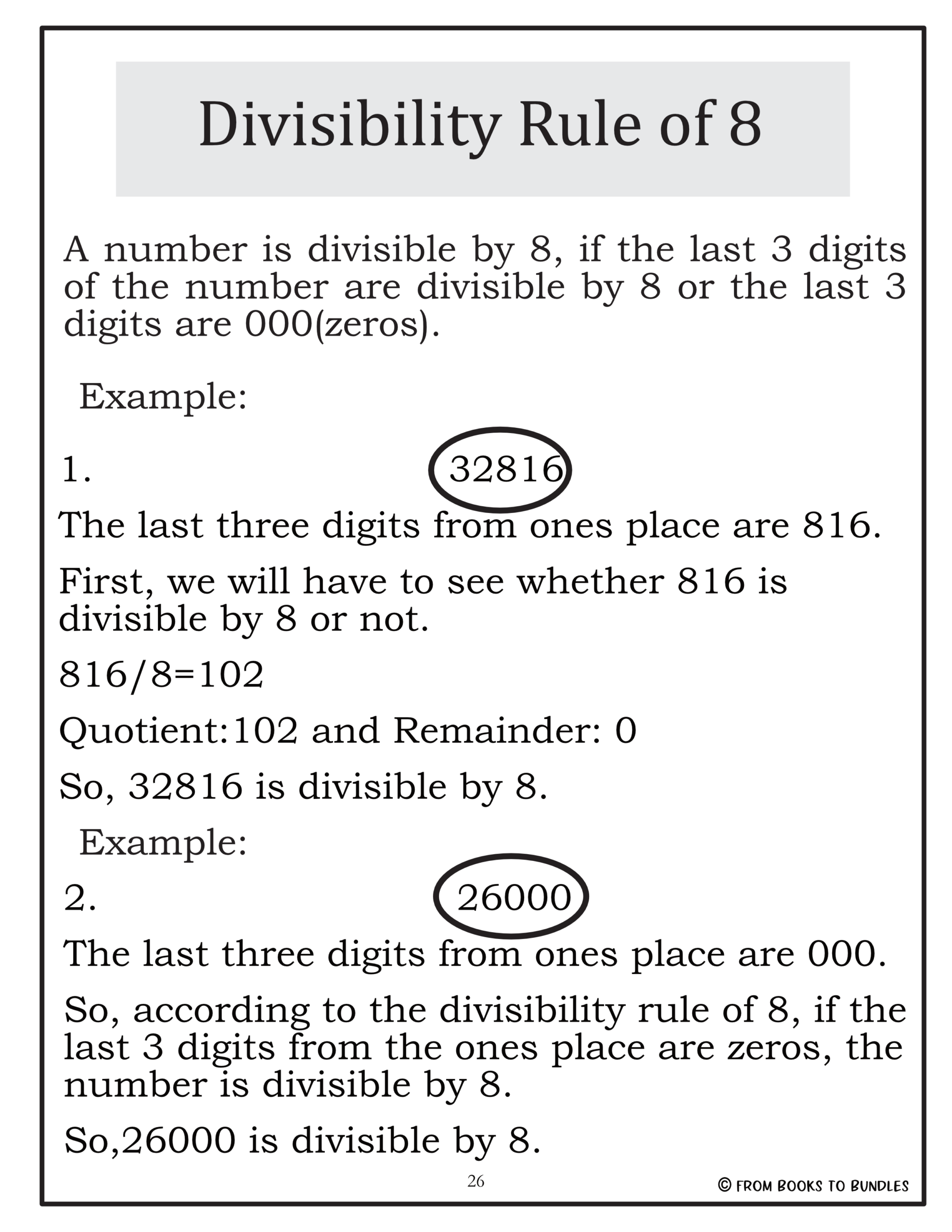 Comprehensive Practice to Divisibility Rules for Grades 4-6 - From ...