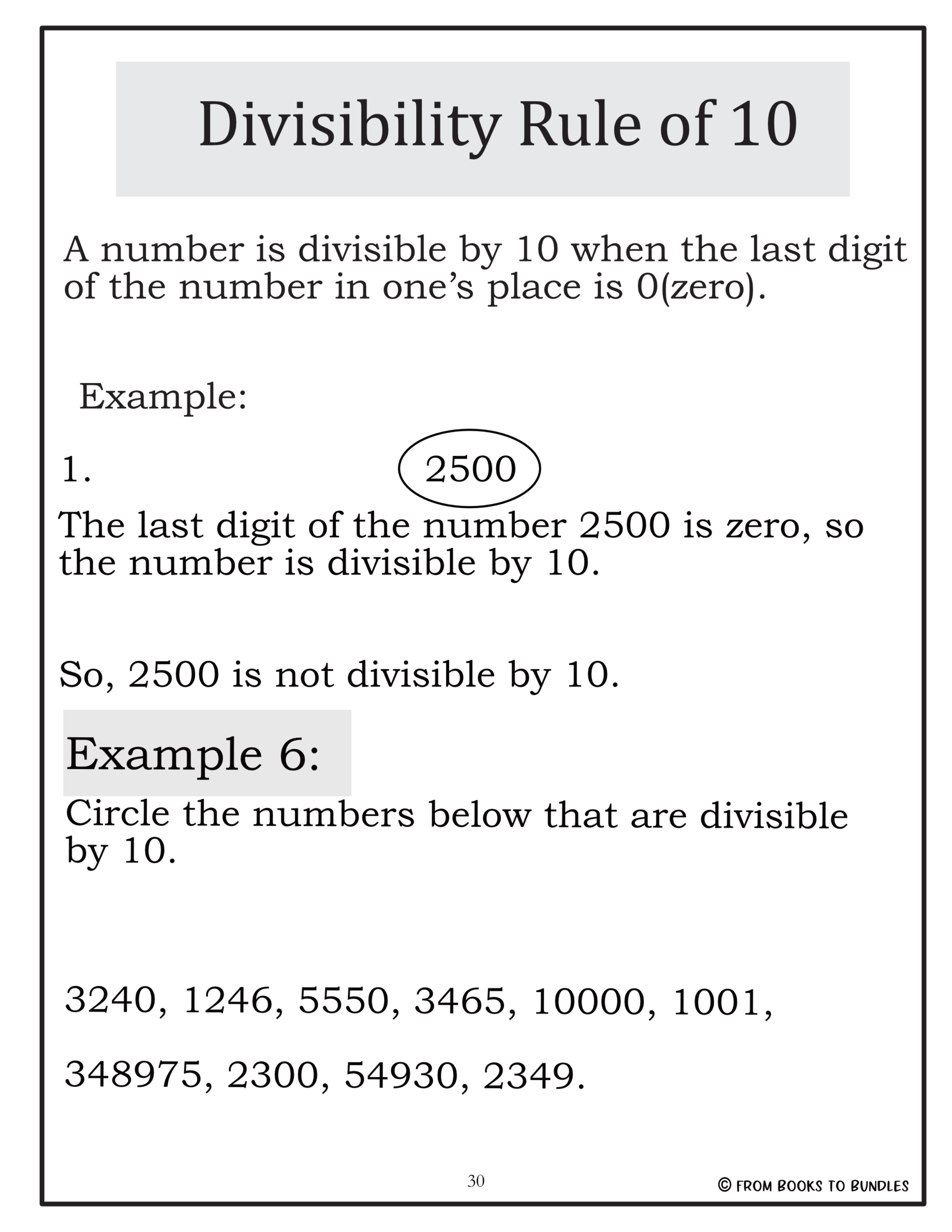 Comprehensive Practice to Divisibility Rules for Grades 4-6 - From ...