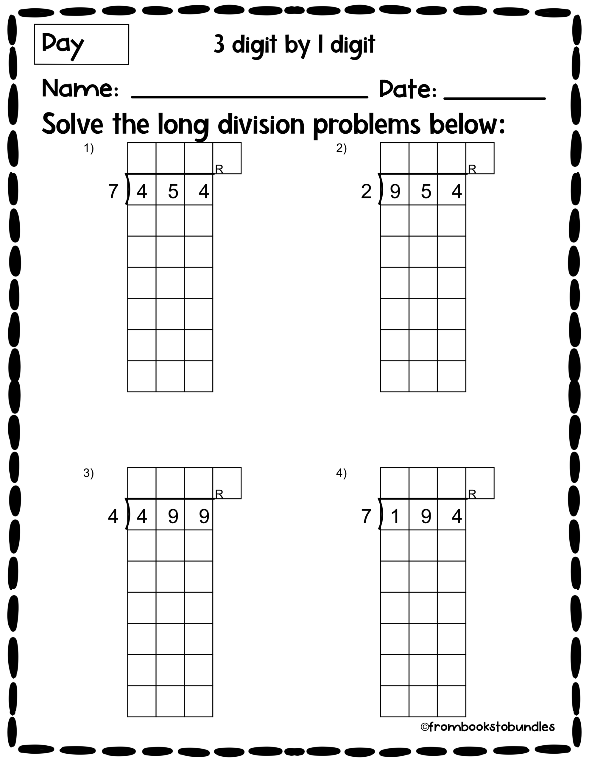 4.NBT.B.6|Learning Long Division Practice Worksheets for Grades 4-5 ...