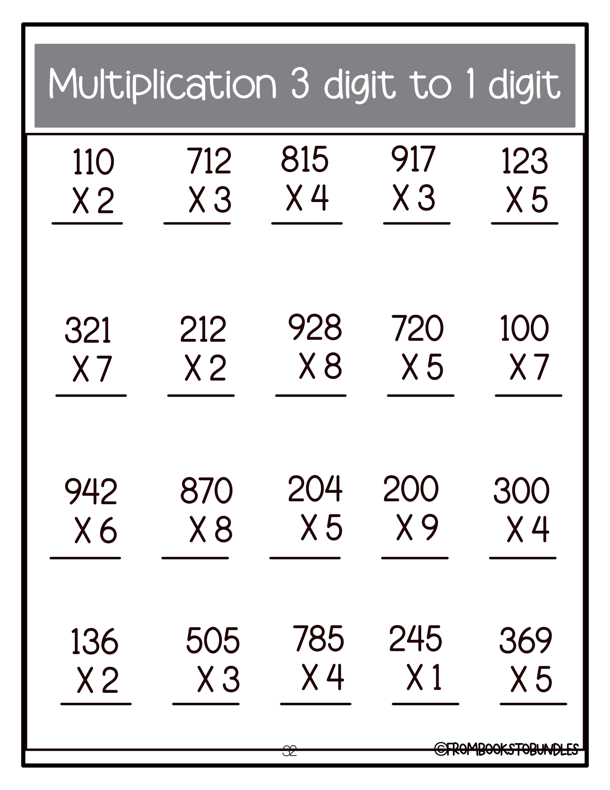Multiplication Made Easy Worksheets for grades 3-5 - From Books To Bundles