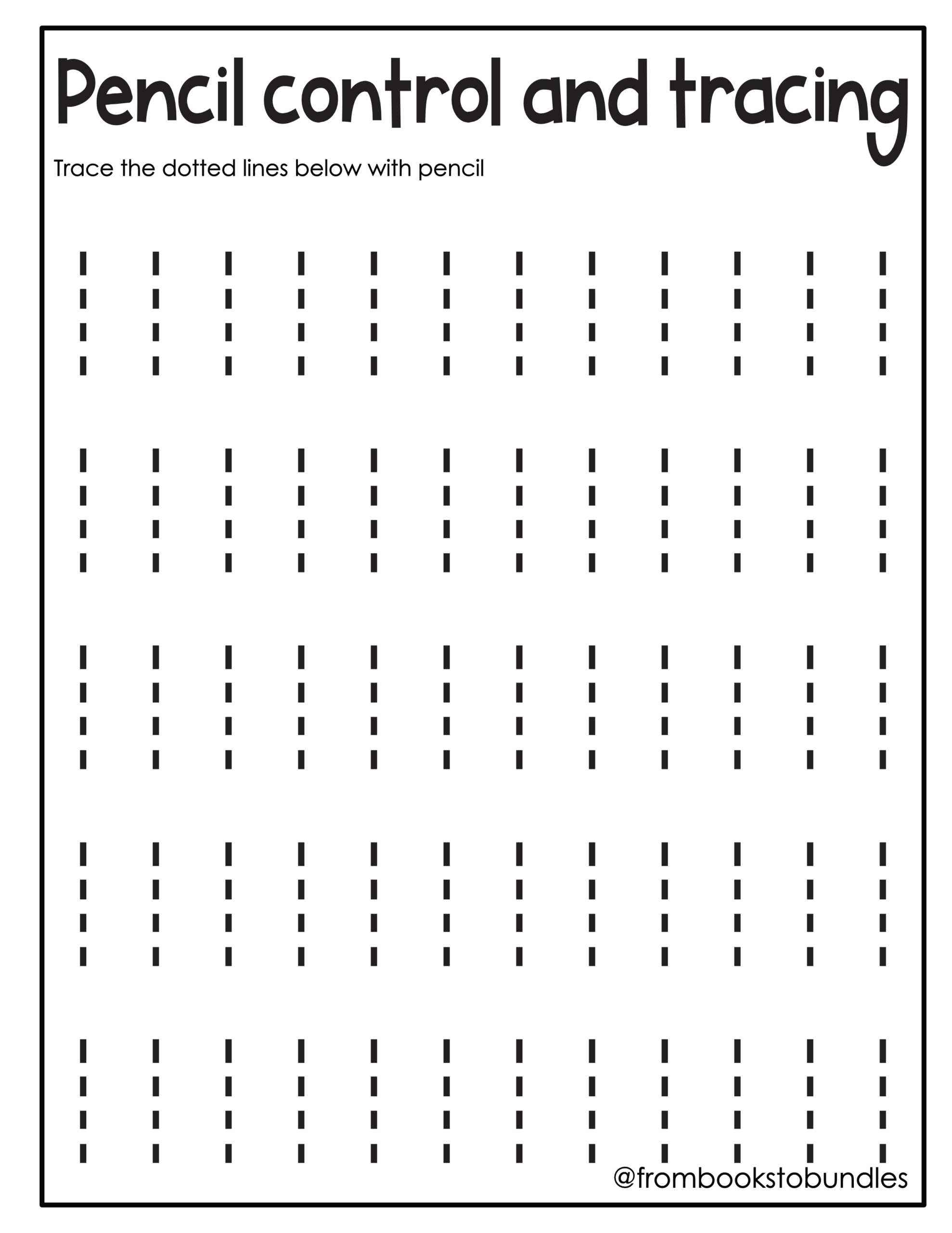 Pencil Control and Tracing Activity Worksheets for PreK-K Kids - From ...