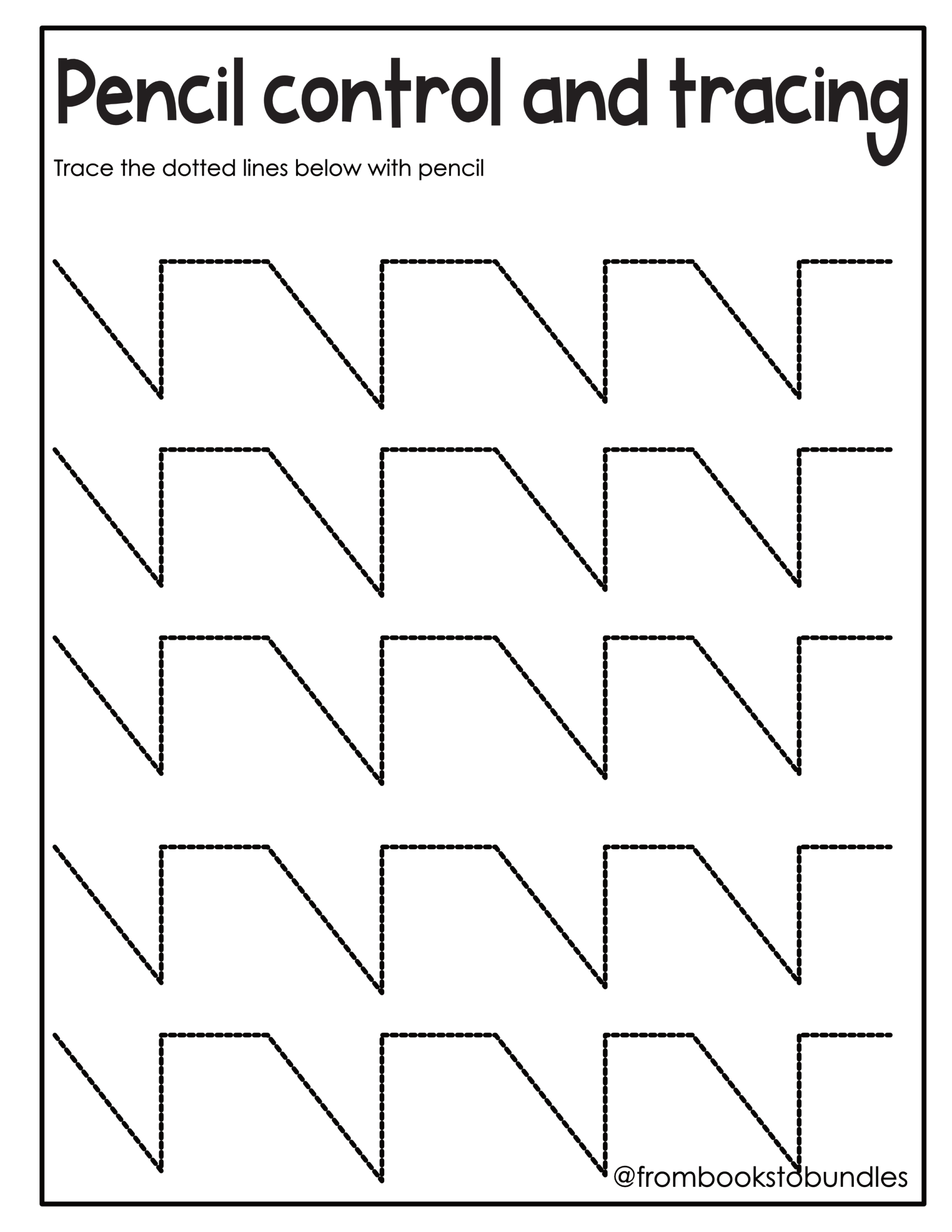 Pencil Control and Tracing Activity Worksheets for PreK-K Kids - From ...