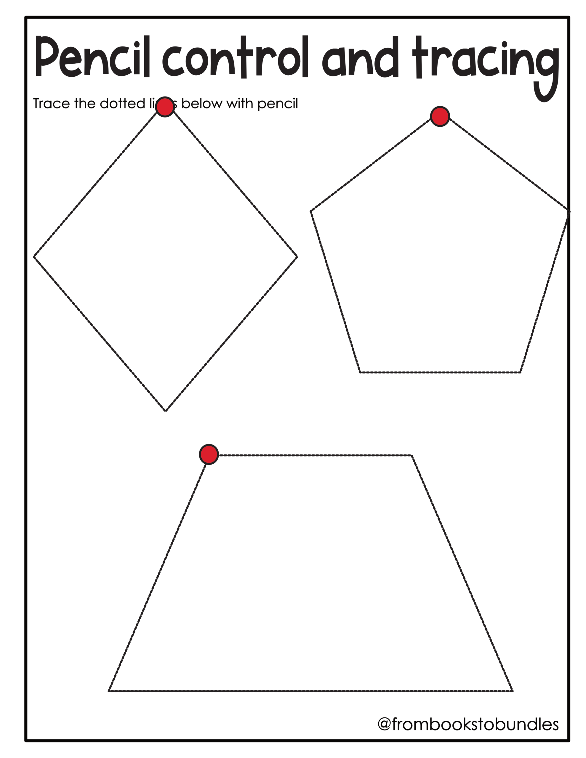 Pencil Control and Tracing Activity Worksheets for PreK-K Kids - From ...