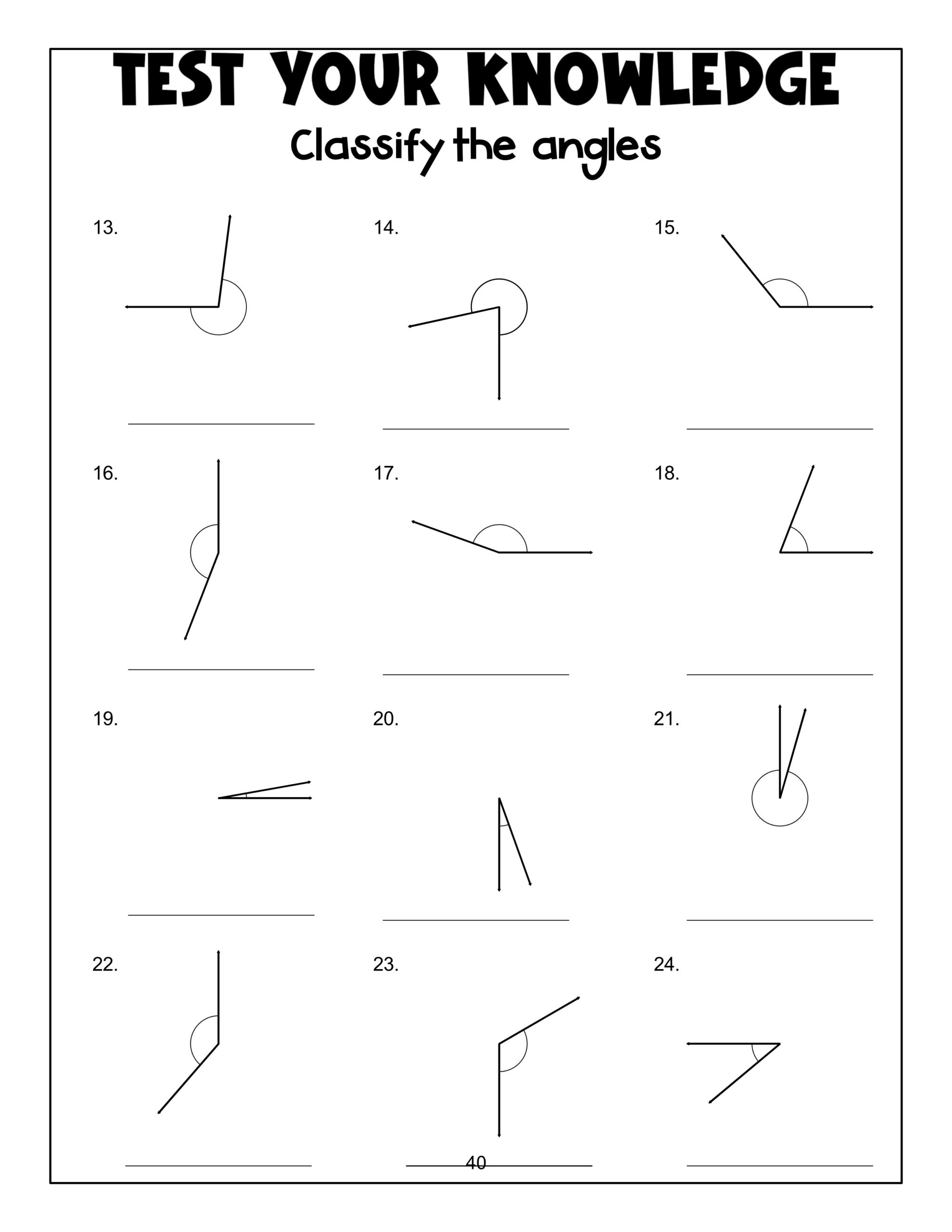 Lines, Types of Angles and Geometry - From Books To Bundles