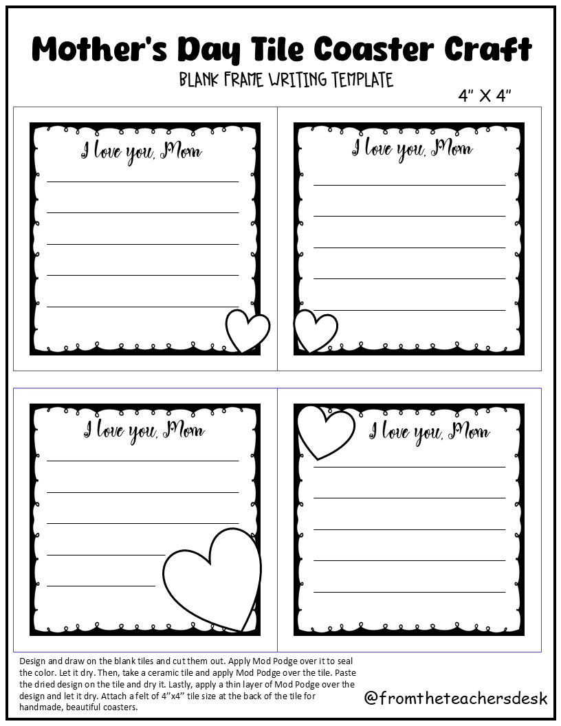 Mother’s Day Tile Coaster Craft - From Books To Bundles
